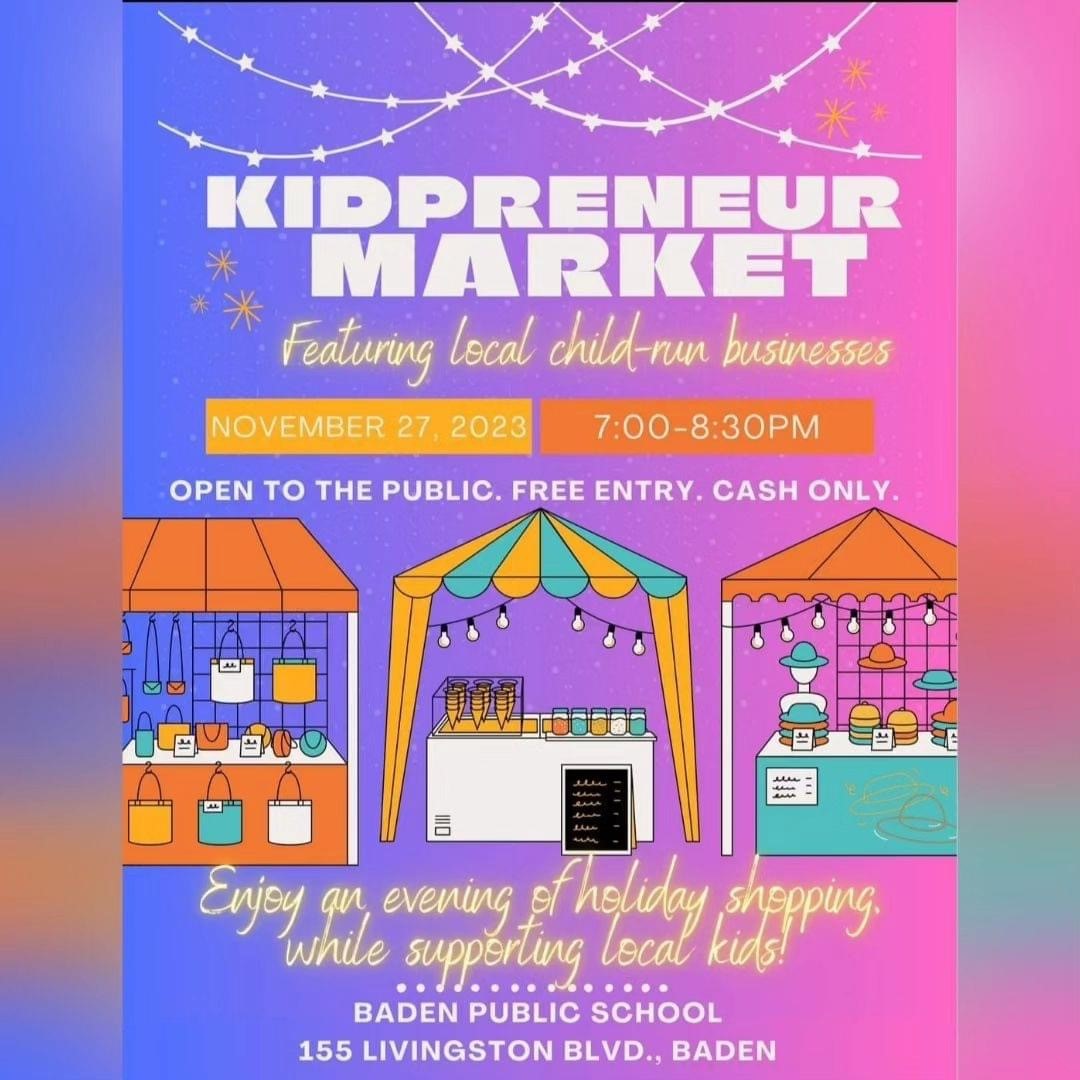 Community Event: Kidpreneur Market – November 27 – Holy Family